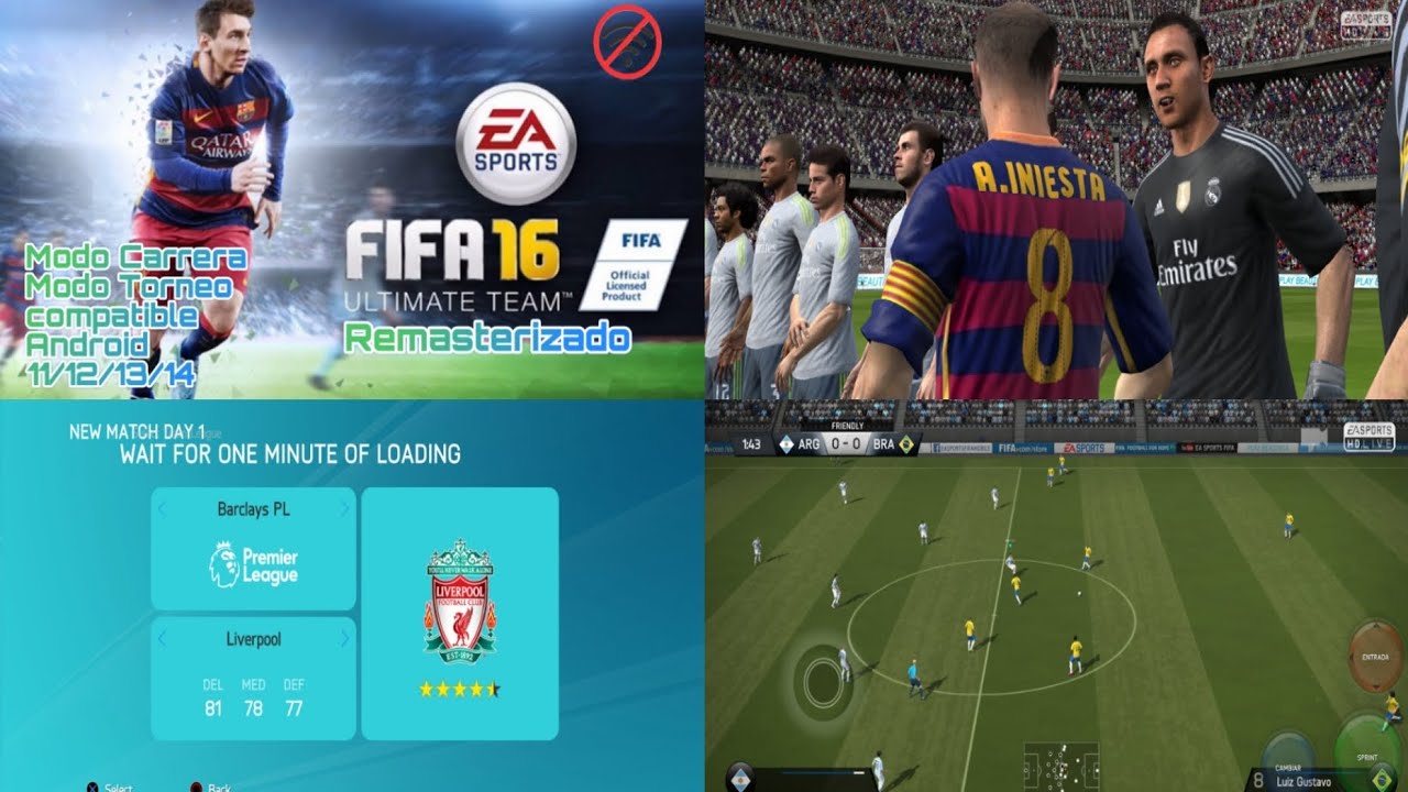 FIFA 16 Android Original Remasterizado Con Modo Carrera, Modo Torneo ...