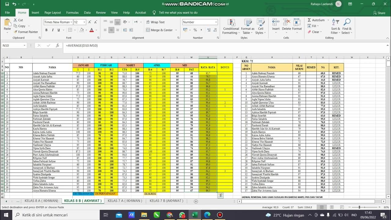 Tutorial Copy Paste Nilai & KD ke Raport Spredsheet - YouTube
