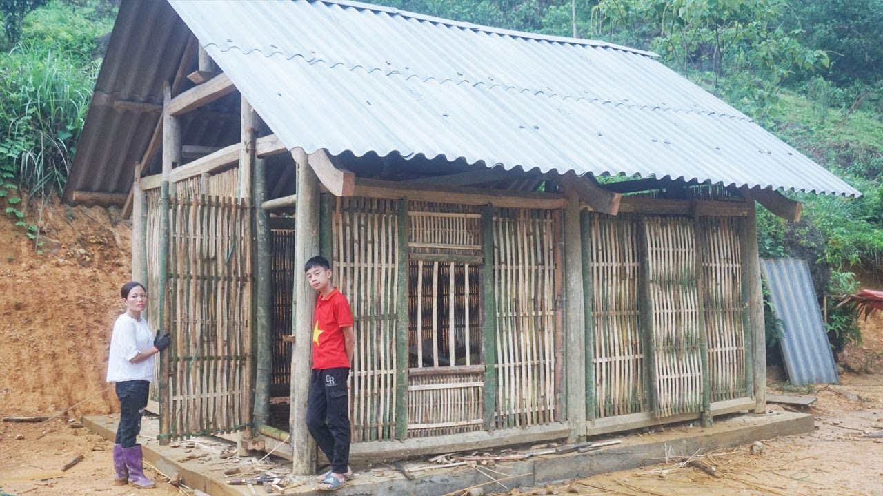 Full Video: Poor Boy building a new house - Pour cement foundation to ...