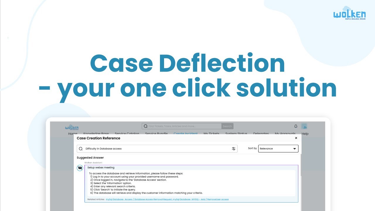 Case Deflection feature – your one click solution - YouTube