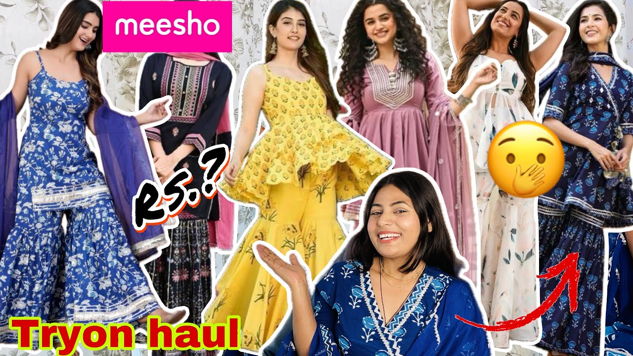 *Trendy*Sharara Set From MEESHO 😍 | Meesho Sharara Set Haul || TRYON Haul || The Richa Tutorial ...