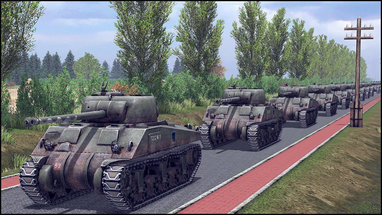 CAN THEY BEAT? 20 SHERMAN FIREFLY vs 10 TIGERS - YouTube