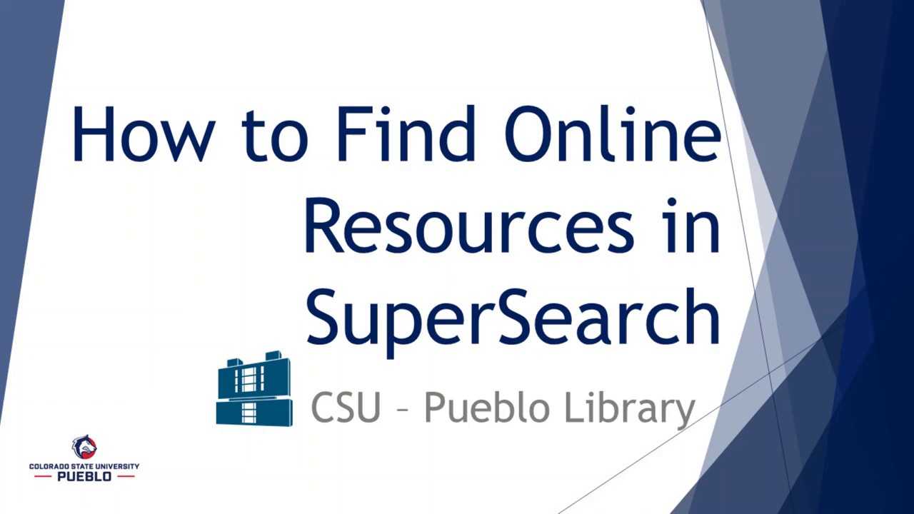 Finding Online Resources in SuperSearch - YouTube