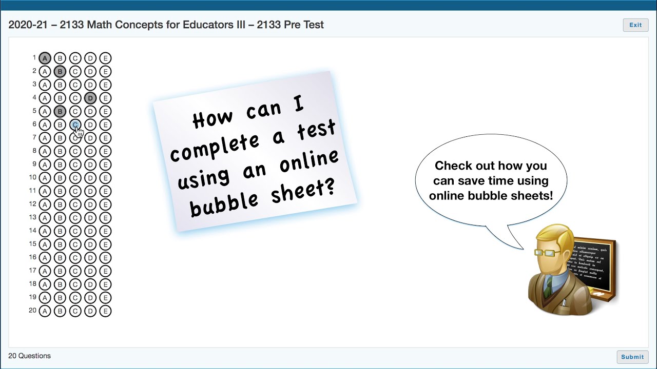 6 ~ Completing a Test using an online Bubble Sheet - YouTube