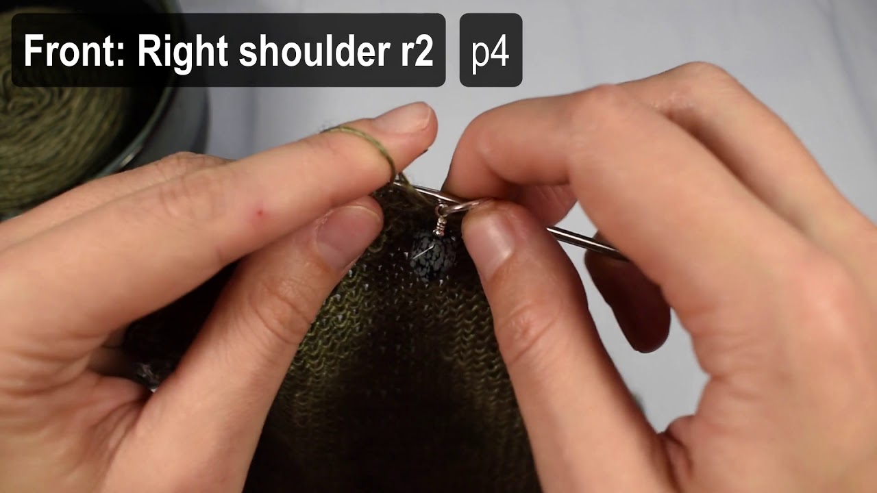 Front Right Shoulder row 2 - #sagecardi - mini knitting demo - YouTube