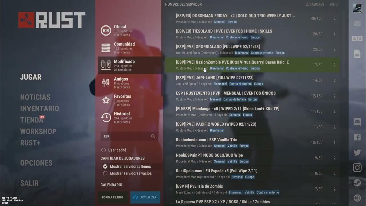 Mejores servidores de Rust en España con habla Español en 2023 - YouTube