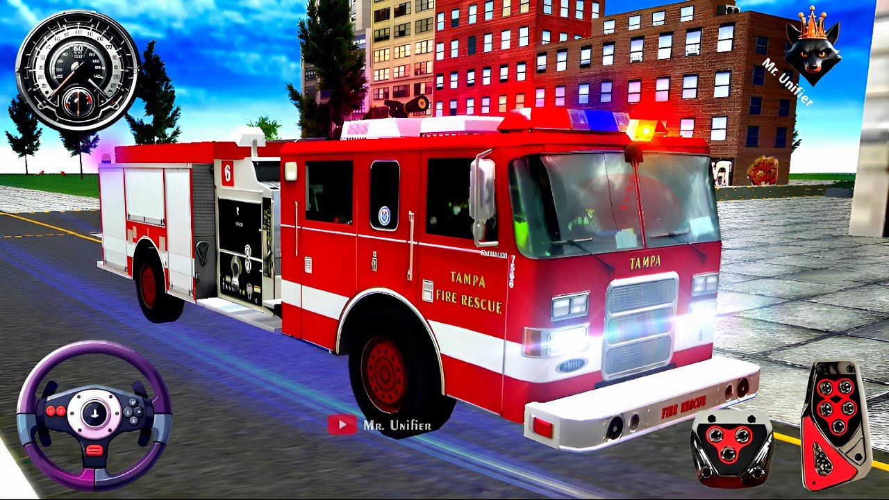 Firefighter Simulator 3D // 112 Emergency Rescue // Fire Truck Sam ...