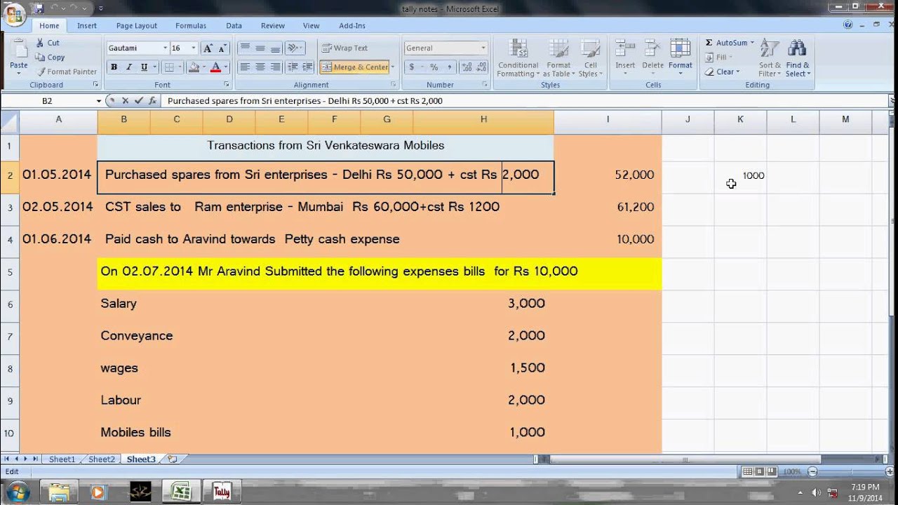 CST sales purchase and petty cash entries in tally - YouTube