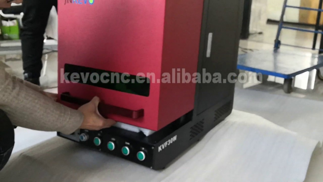 Portable enclosed laser marking machine packaging - YouTube