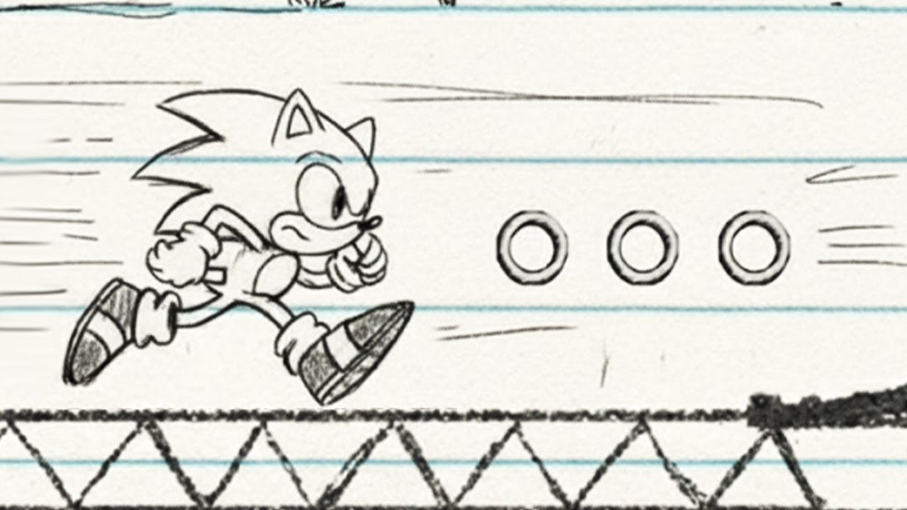 Sonic in a Hand-Drawn Art Style, Paper Sonic the Hedgehog - YouTube