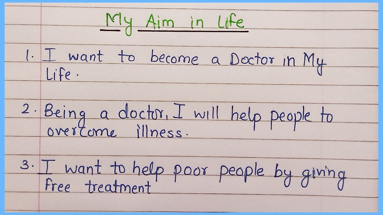My aim in life 5 lines in english | 5 lines essay in english | My aim ...