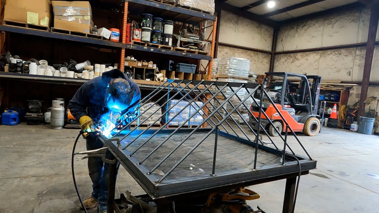 60 ACRES - building and welding a trash rack for the pond - YouTube