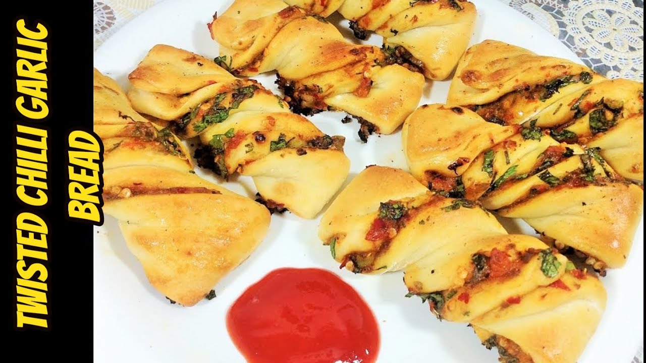 Twisted Chilli Garlic Bread | Garlic Bread Recipe | Unique garlic bread ...