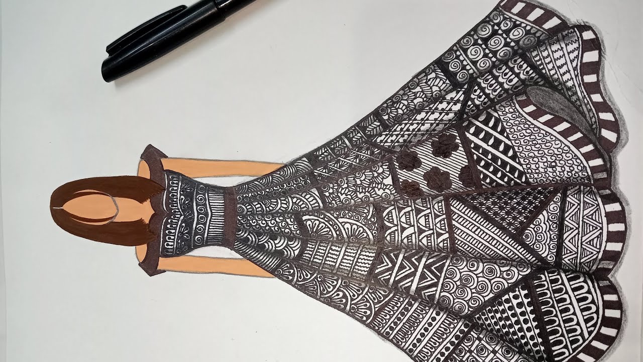 Mandala dress illustration ll beautiful design ll Fashion illustration ...