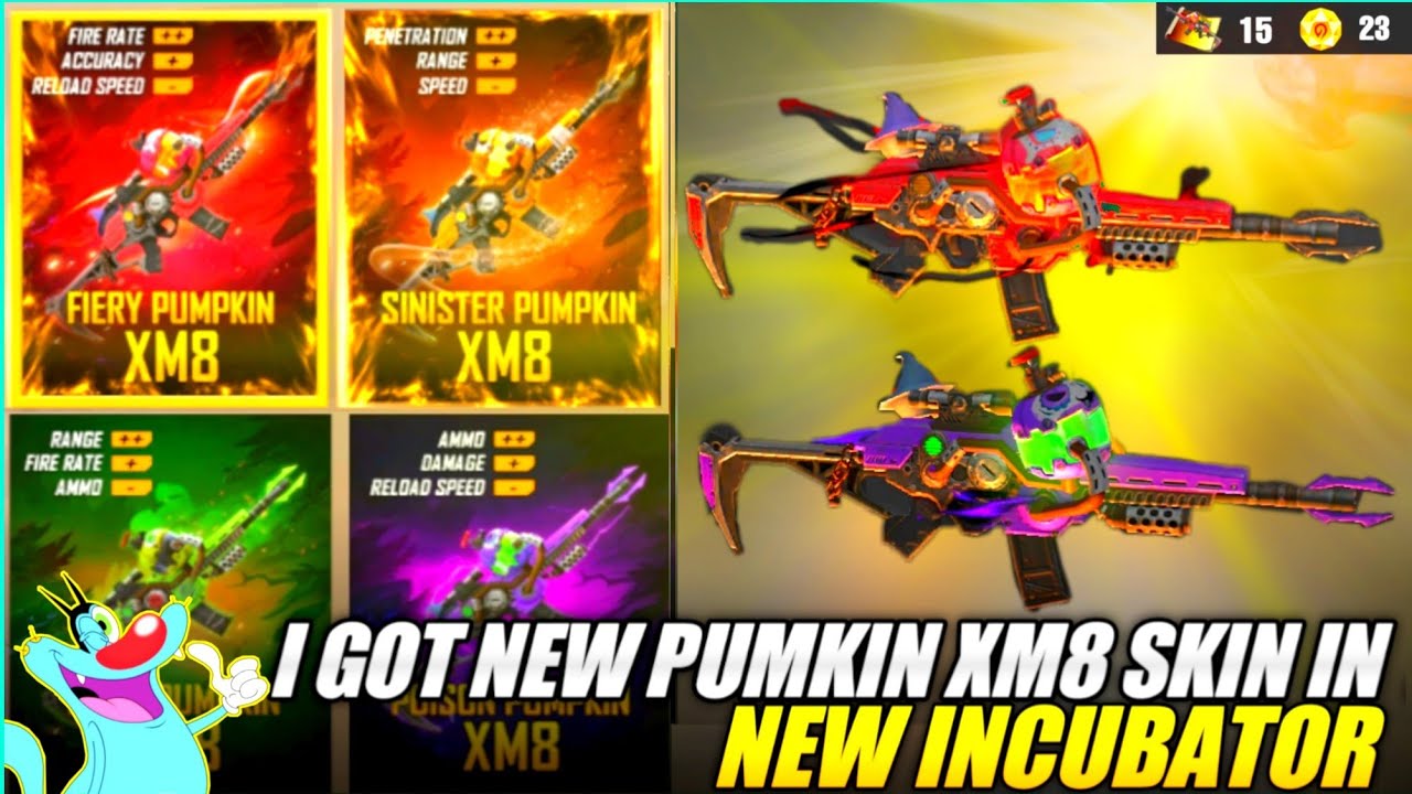 I Got New Pumkin XM8 Skins From New Incubator - Free Fire 2020 - YouTube