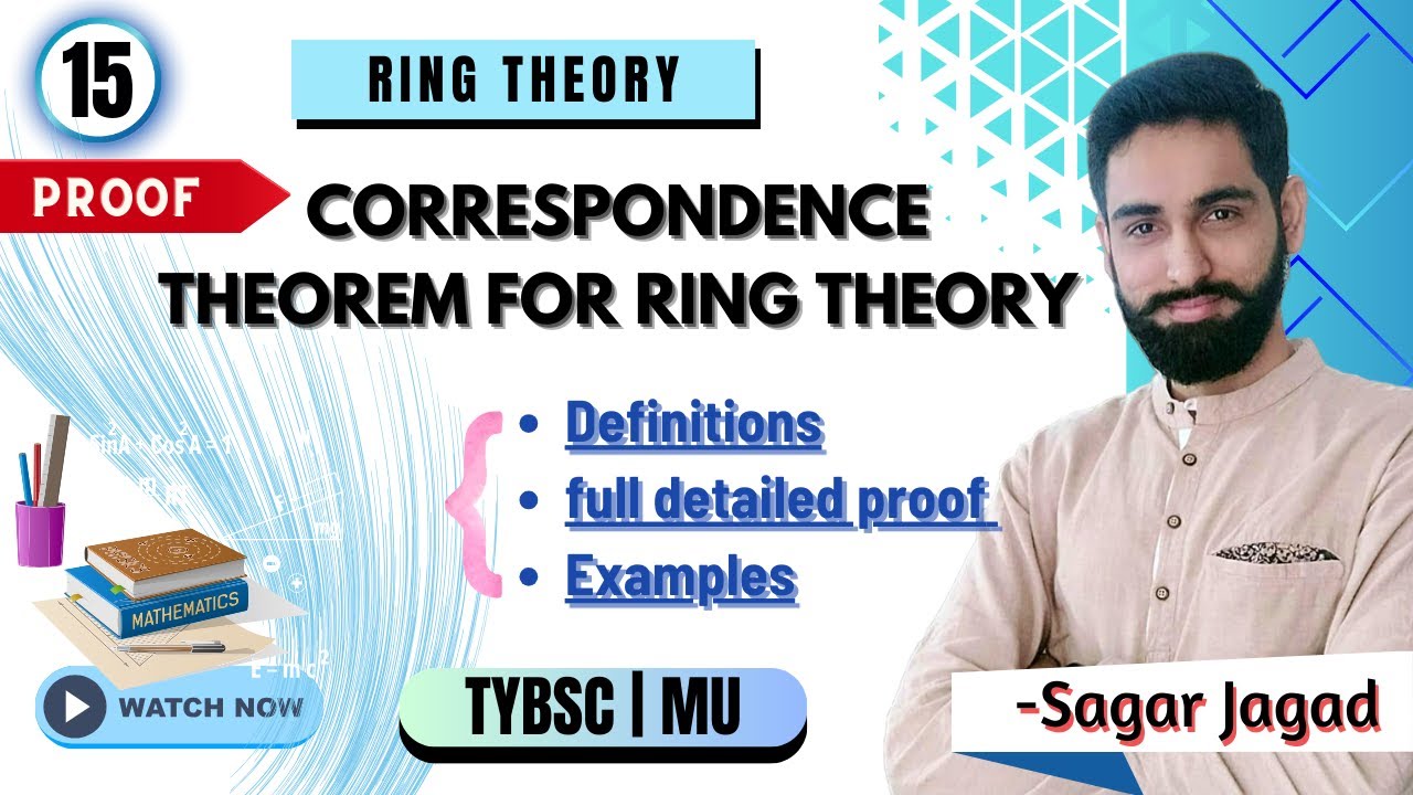 Correspondence Theorem for ring Theory | Proof |Watch at 2X speed ...