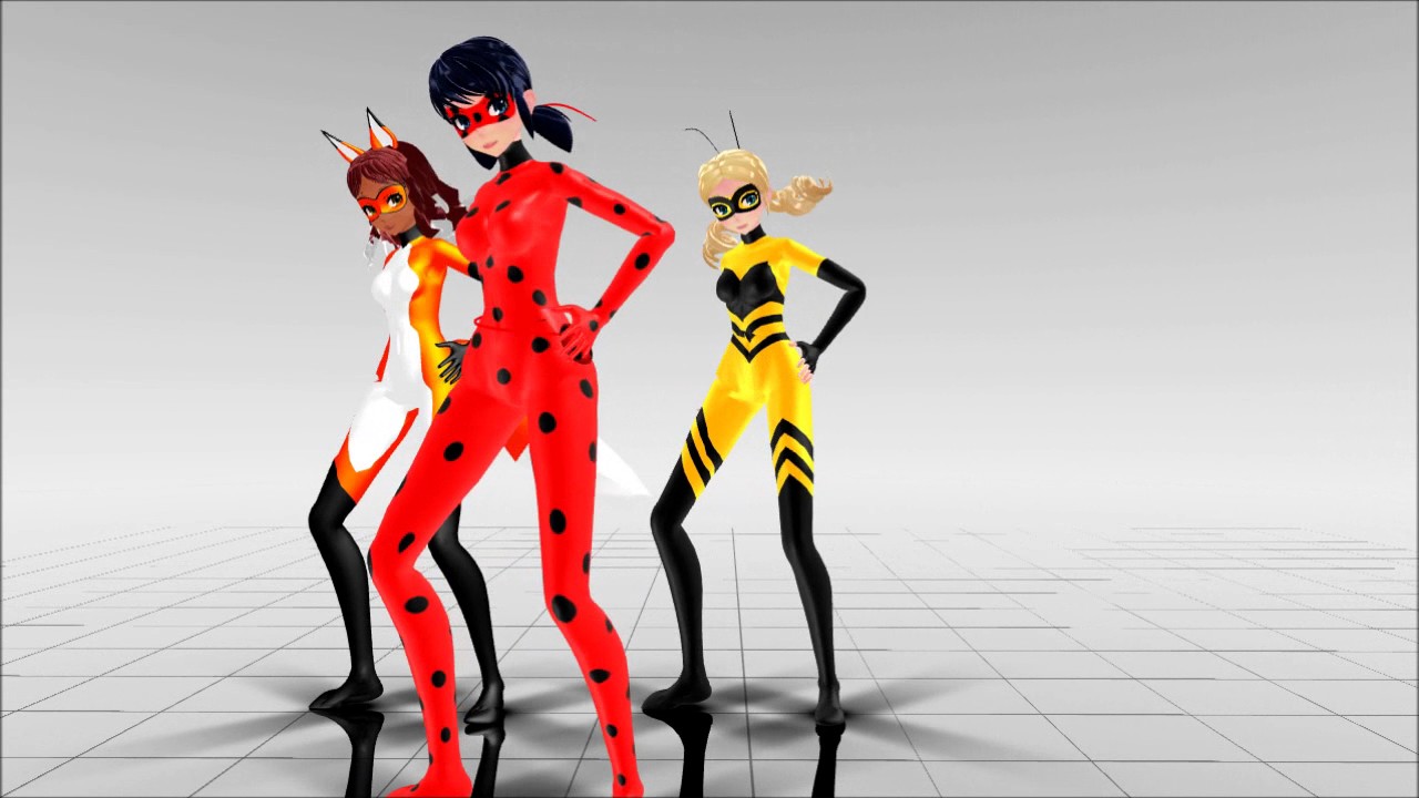 [MMD] Drop it - Ladybug, Queen Bee y Rena Rouge - YouTube