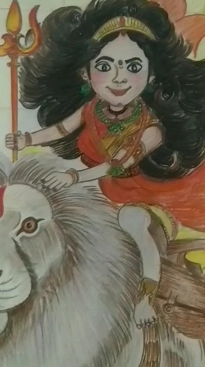Mata rani drawing🙏🙏🙏🙏🙏😊 jai mata di l shorts l youtubeshorts l art ...