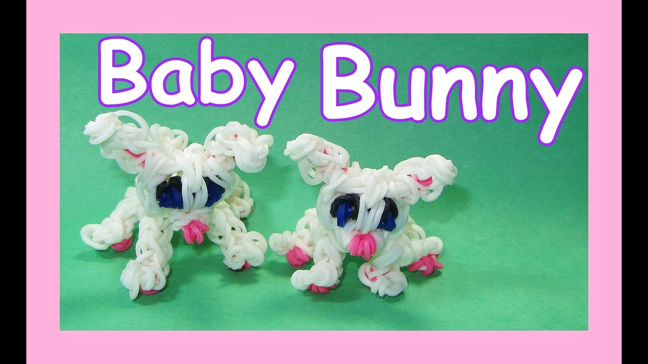 Rainbow Loom Easter BUNNY (Baby) Rabbit Charm Tutorial - YouTube