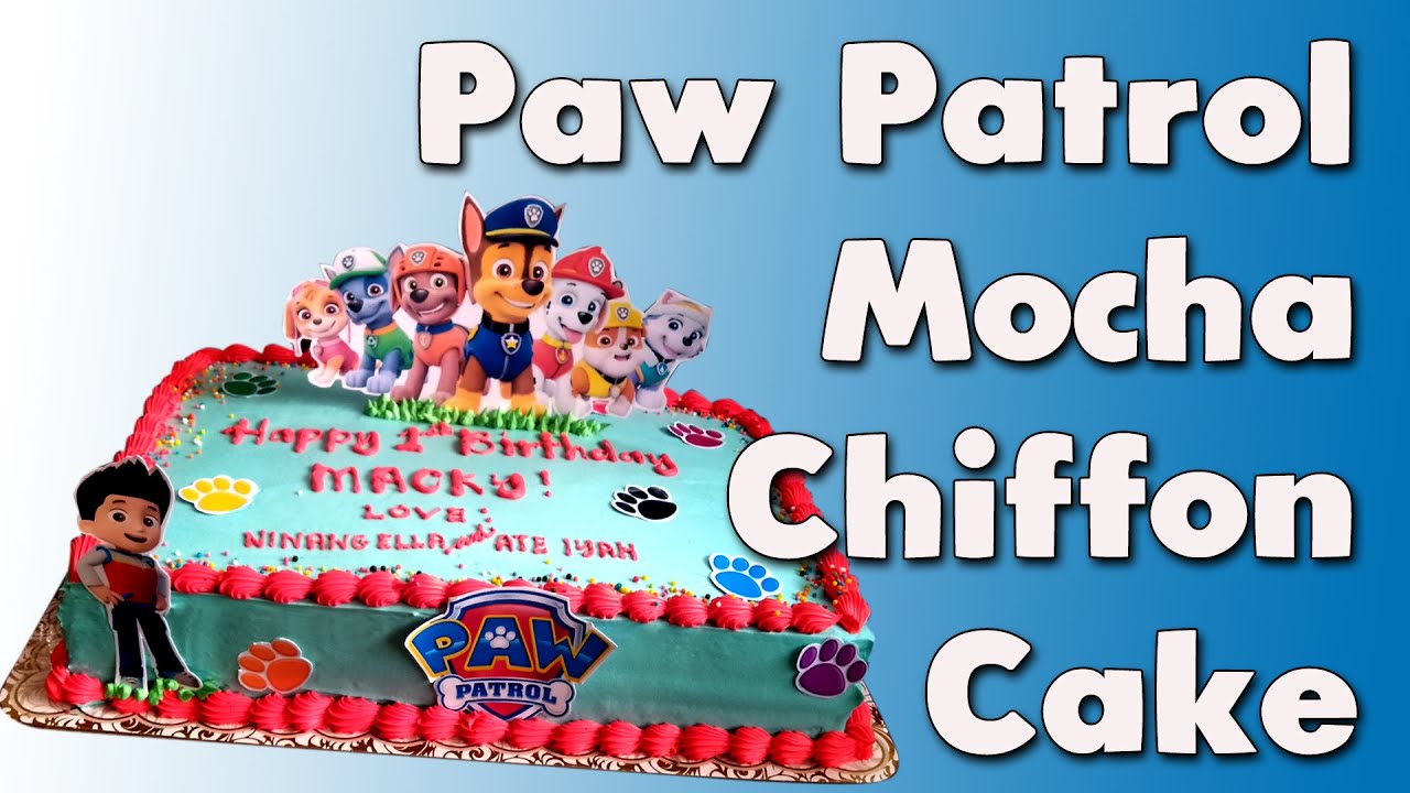 Paw Patrol Rectangle Mocha Chiffon Cake | Cake Decorating - YouTube