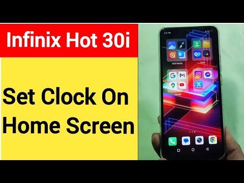 How to set clock on home screen, Infinix hot 30i me time set kaise ...