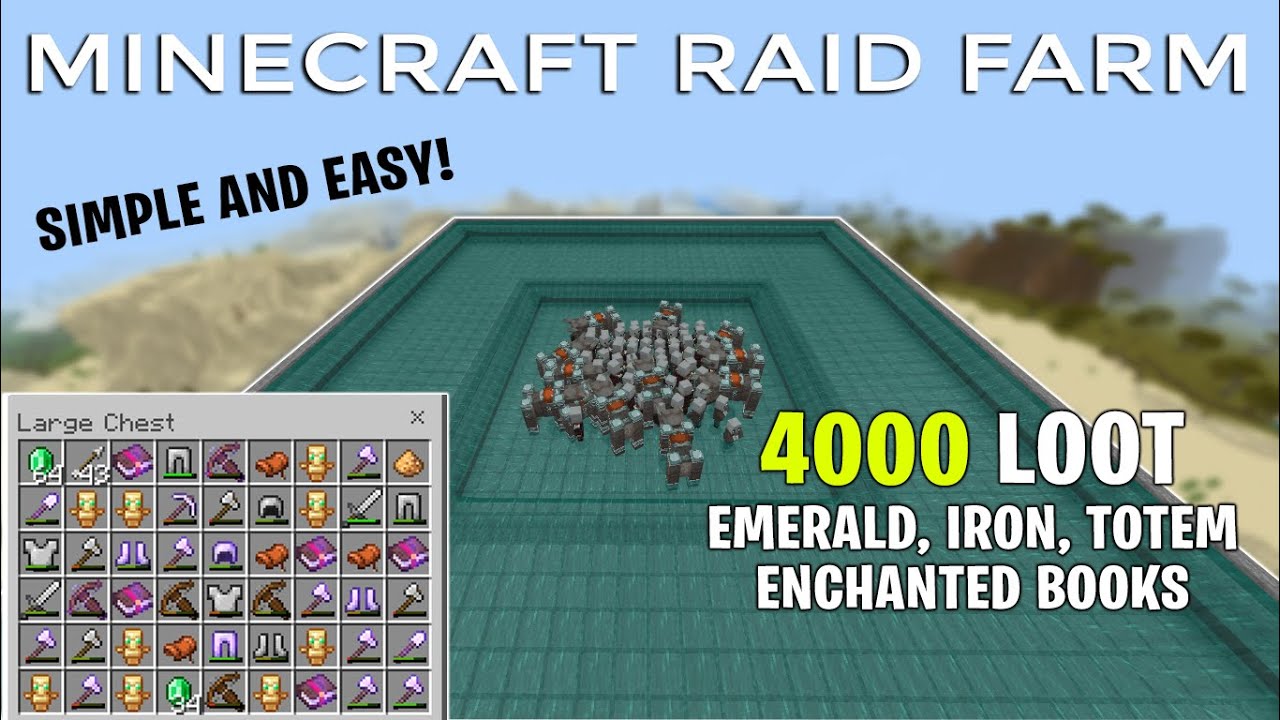 Minecraft Bedrock Raid Farm 1.18 Unlimited Loot - YouTube