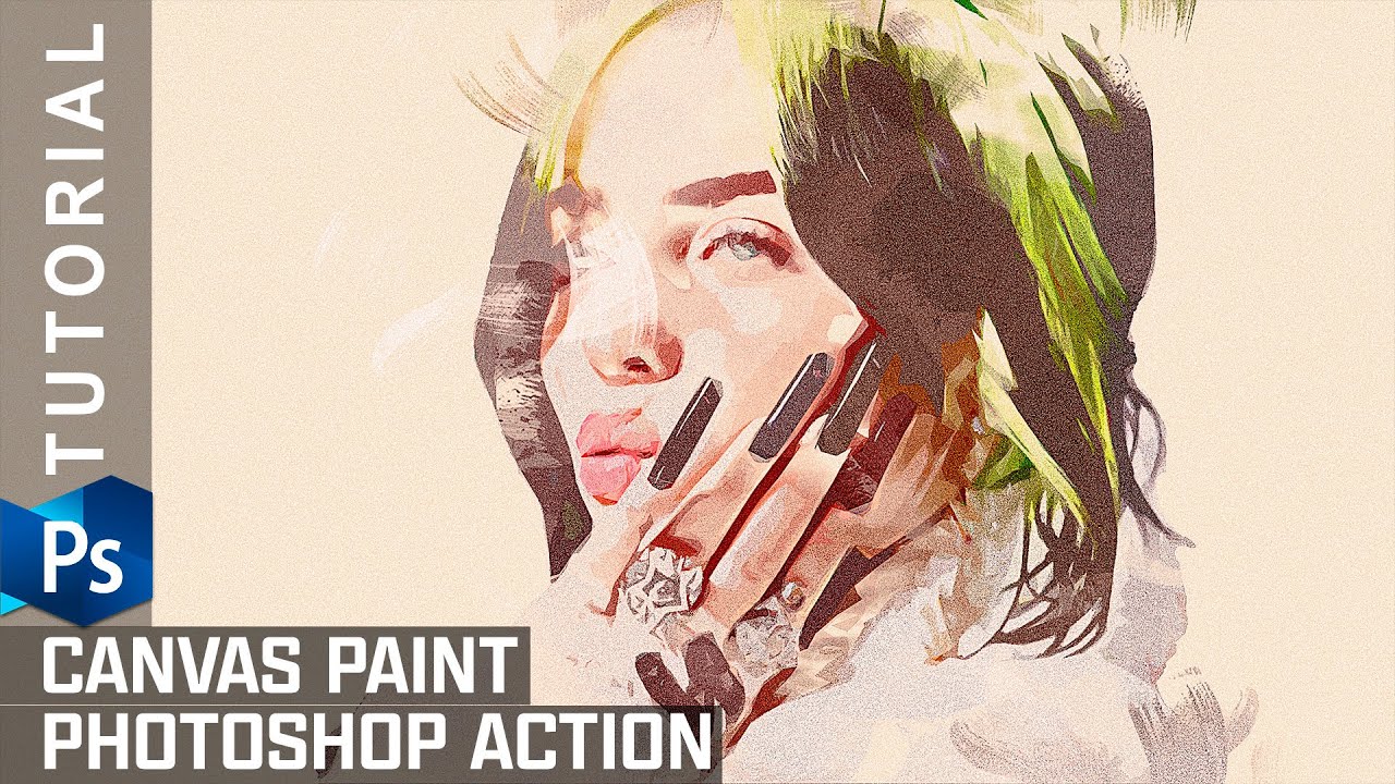 Create Canvas Painting Effects with Photoshop (For 1 Minutes) - YouTube