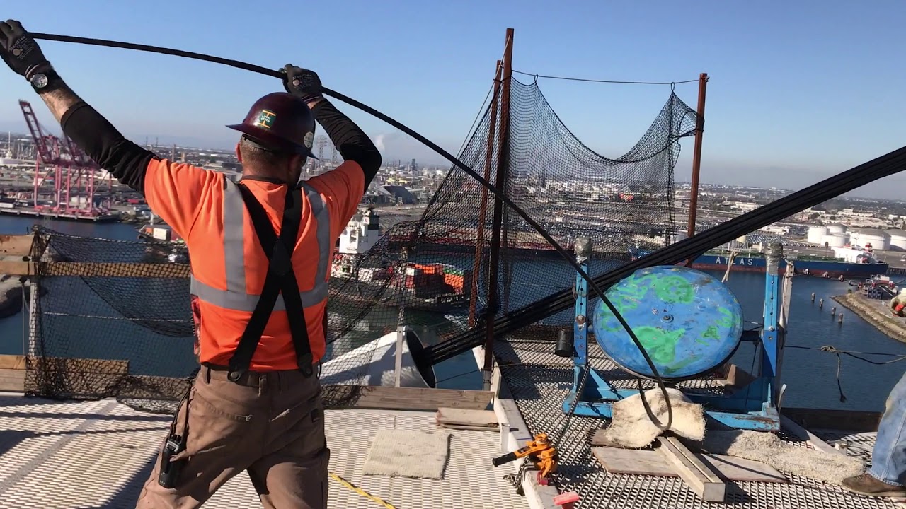 Stringing a Cable Strand - YouTube