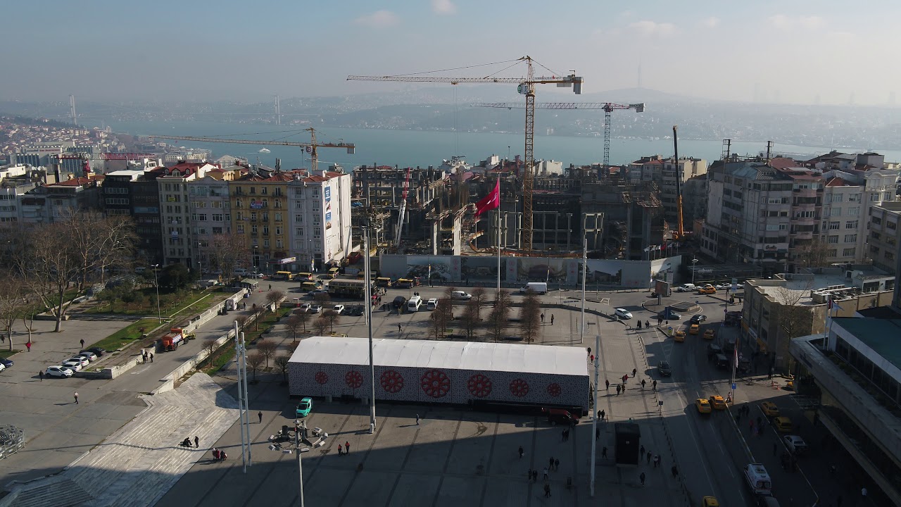 An aerial view of Taksim Square - 2 - YouTube