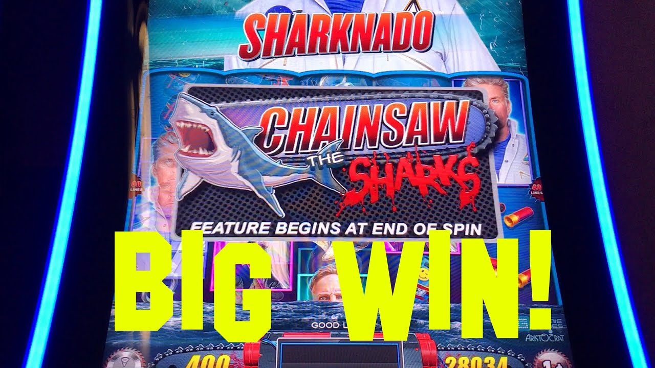 Sharknado live play max bet with BIG WIN Chainsaw the Sharks Bonus ...