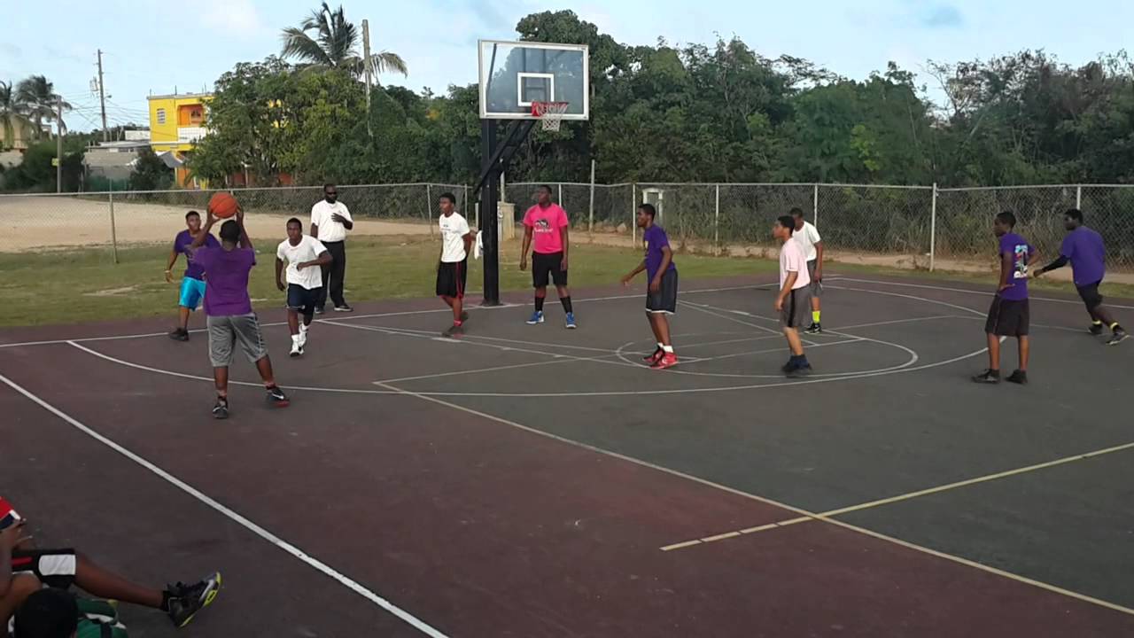 Anguilla youth basketball pink vs purple campus A 1st half - YouTube