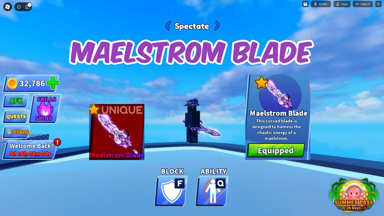 Blade Ball MAELSTROM BLADE Showcase! | FLOOD ESCAPE - UPDATE - YouTube