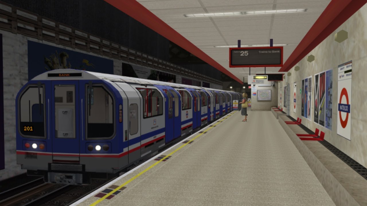 OpenBVE London Underground Waterloo and City Line round trip with Class ...