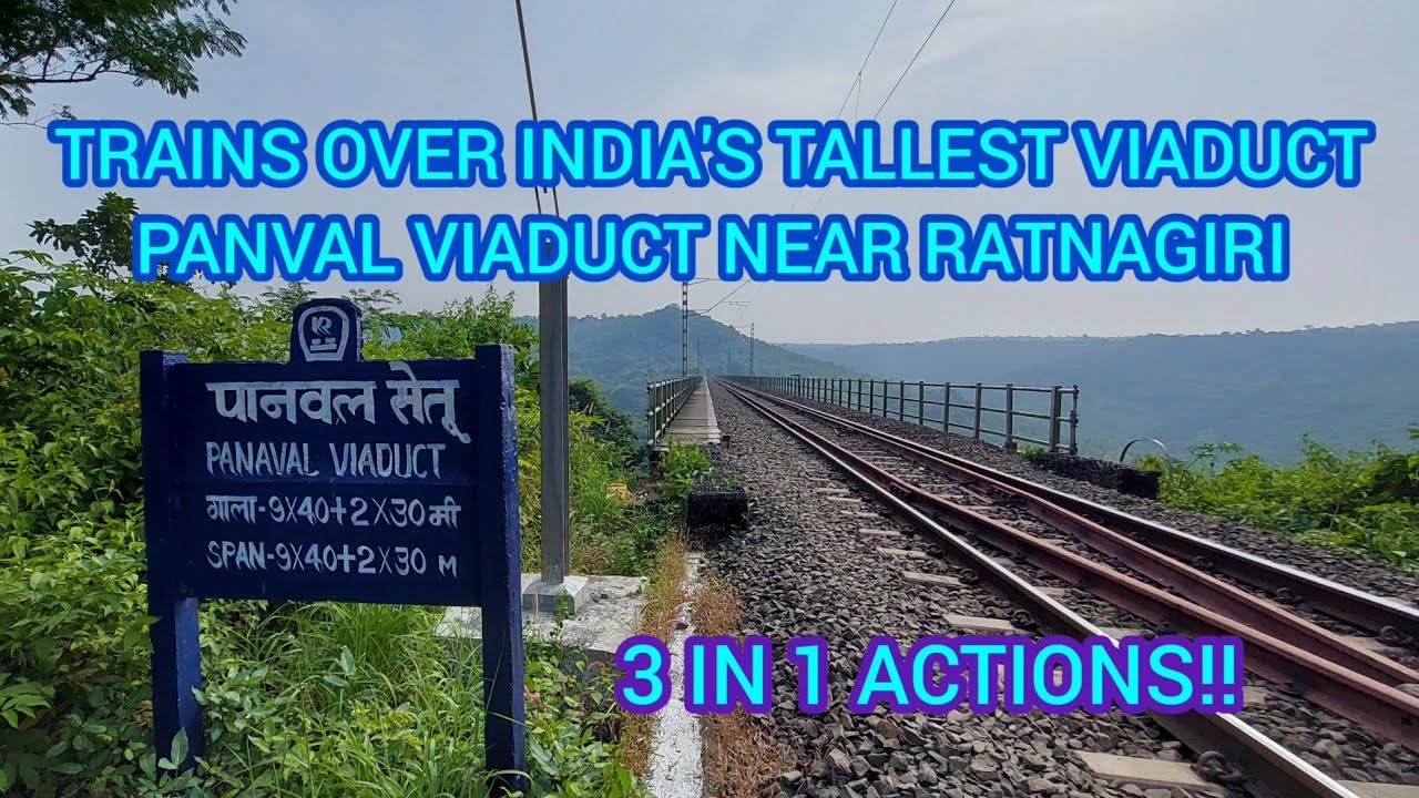TRAINS OVER INDIA'S TALLEST VIADUCT!! | PANVAL VIADUCT | 3 IN 1 ACTIONS ...