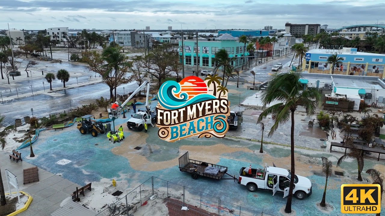 Fort Myers Beach Today Live Cam Aerial View October 8, 2024 - YouTube