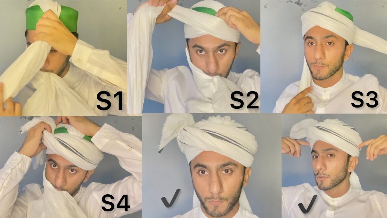 How to tie white Amamah style 2 || Turban tutorial || Majid shah - YouTube