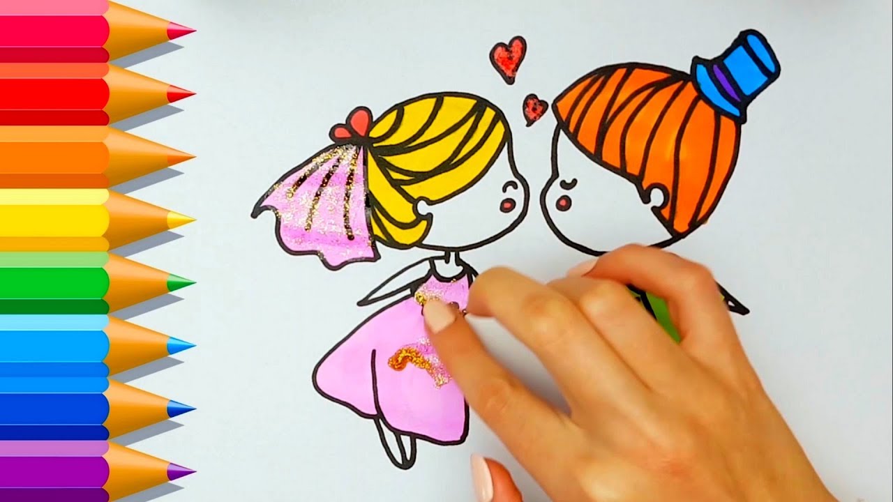 Cómo Dibujar Una Novia y el Novio BRILLANTINA 💙 How to draw a bride and ...