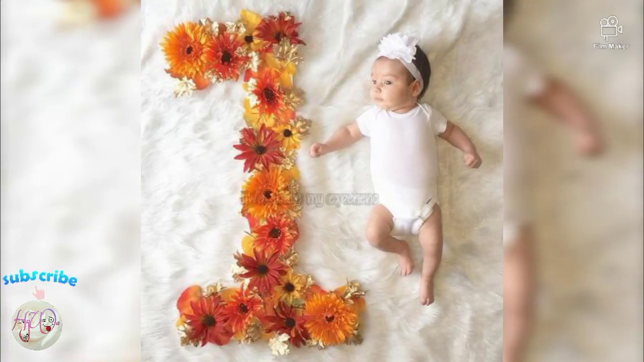 Baby's first month photoshoot ideas at home👶 - YouTube