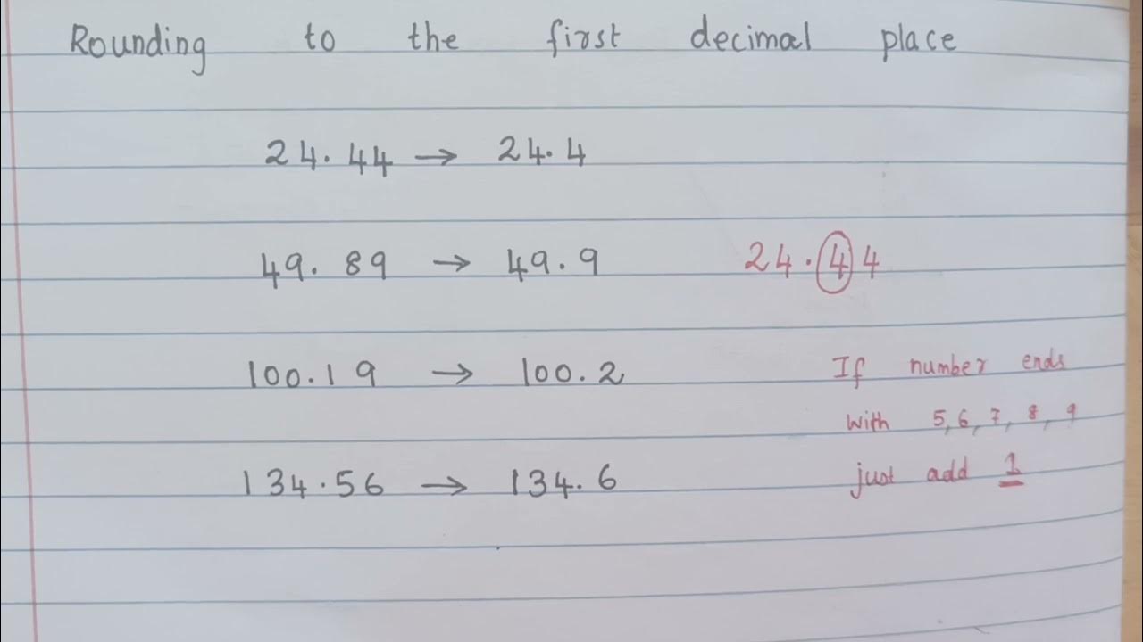 Rounding to the first decimal place - YouTube