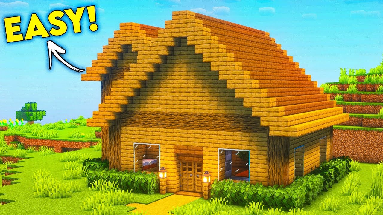 Minecraft: Small Wooden House Tutorial 🏡 #24 | @KrishGamingSpot - YouTube