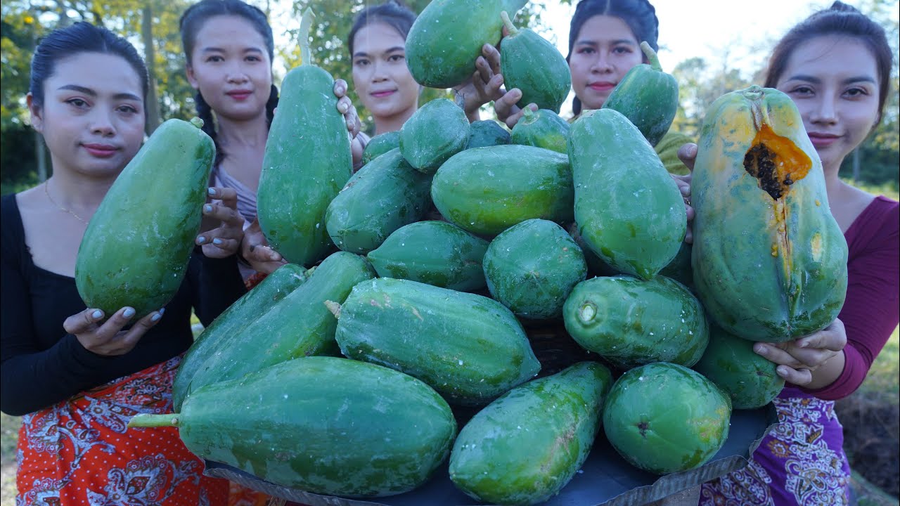 Papaya crispy cook recipe and eat with chili sauce - Amazing video ...