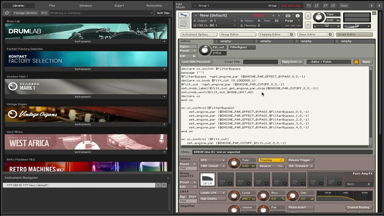Kontakt Scripting add Knobs & Switches - YouTube