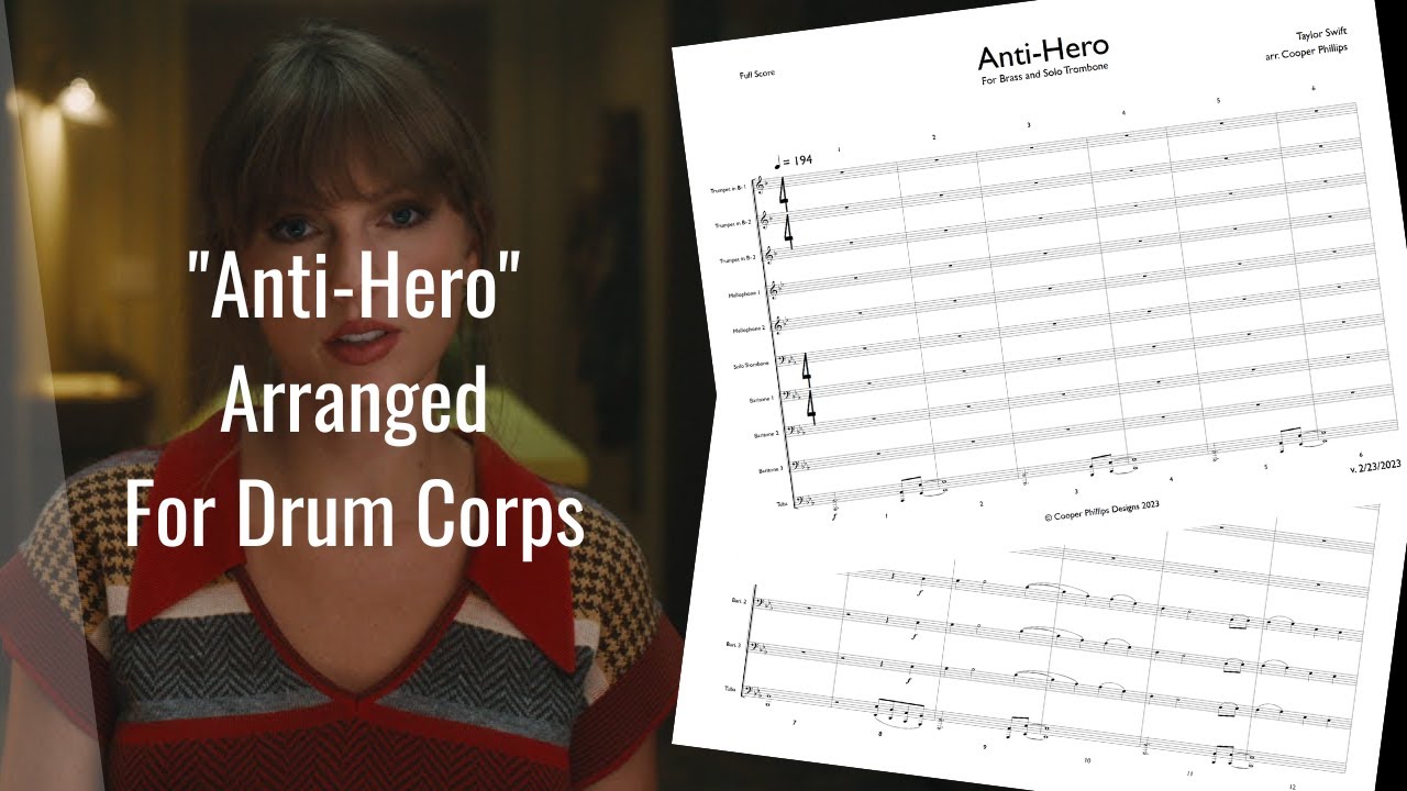 Anti-Hero by Taylor Swift | Arranged for Drum Corps (Brass and Solo ...
