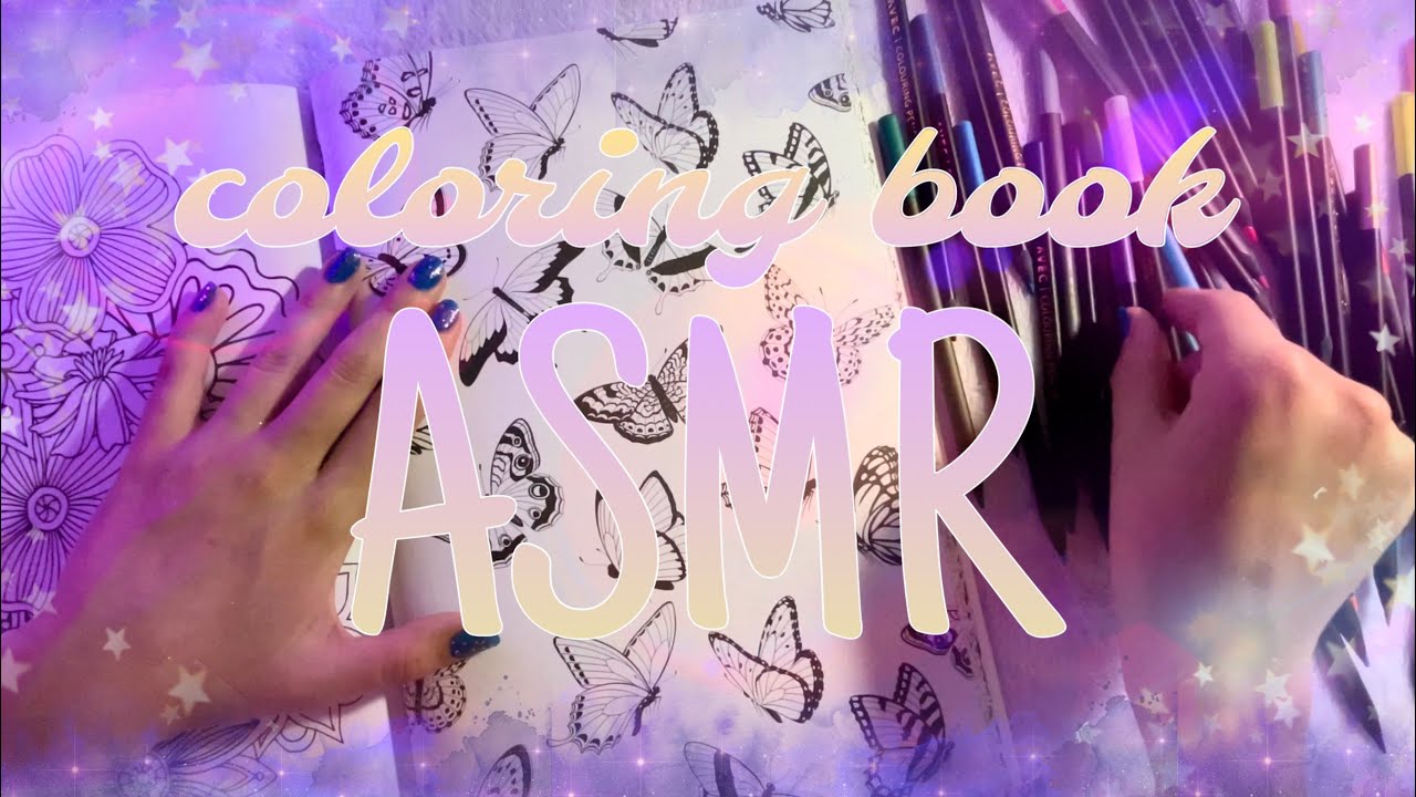 Coloring book asmr ️🌷🦋 • soft whispering, triggers • cozy time with a ...