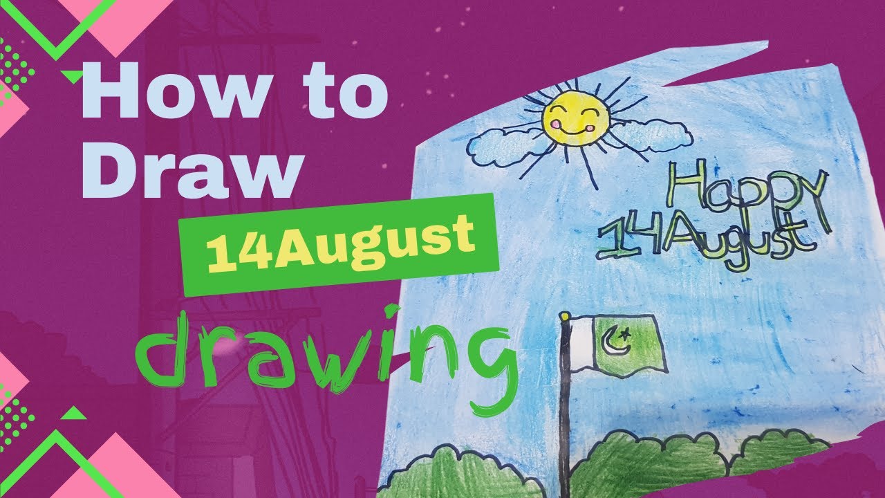14 august drawing pakistan independence day drawing easy|#youtubevideo ...