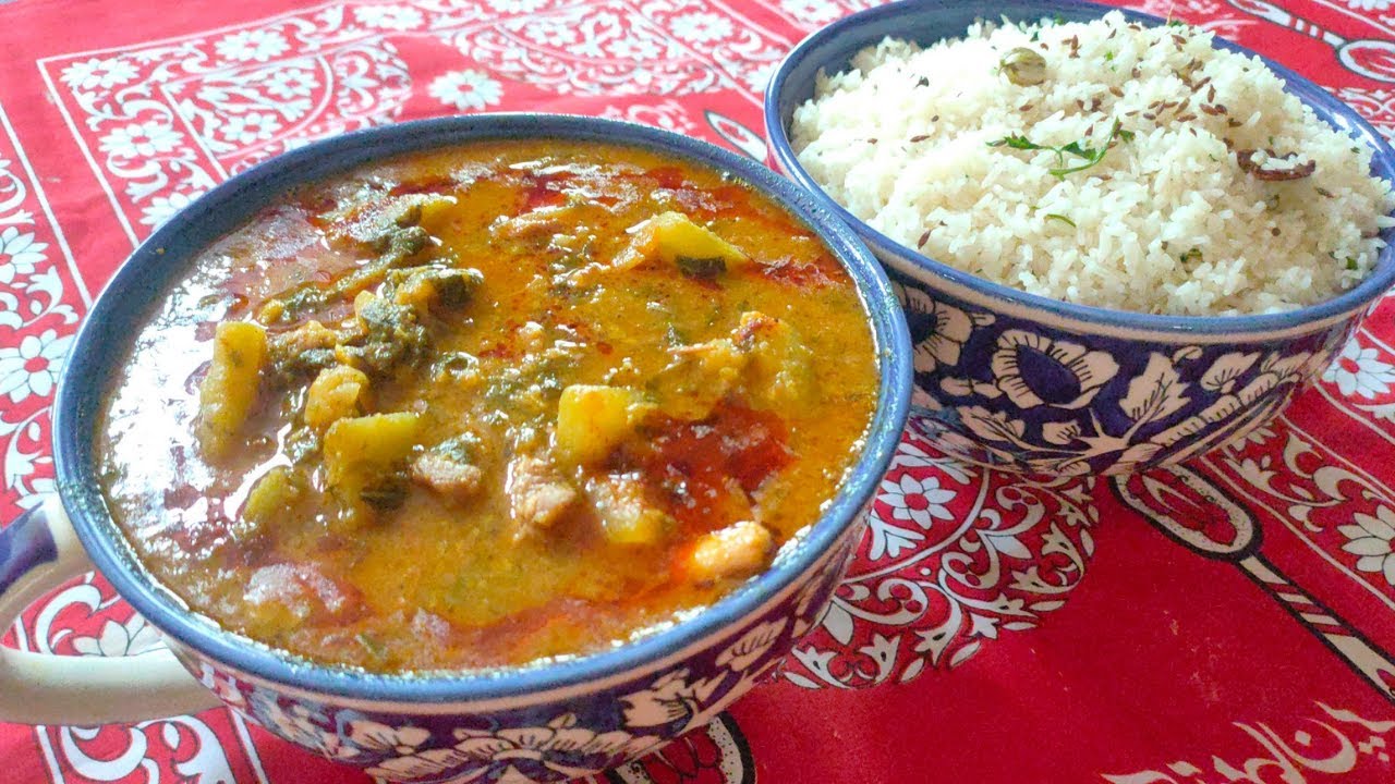 Pune's famous Lauki Mutton Dalcha with Zeera Rice|Kaddu ka Dalcha ...