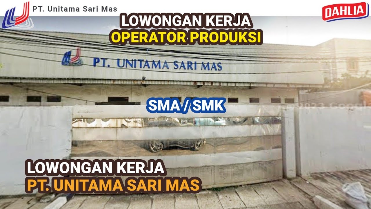 PT Unitama Sari Mas Info Lowongan Kerja Operator Produksi Jakarta Hari Ini - YouTube