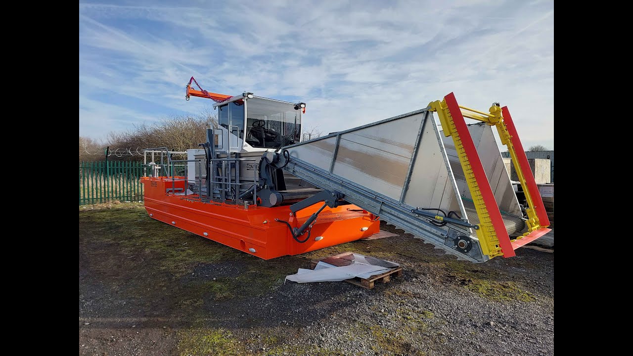 For Auction... Conver MC-103 Weed Harvester Boat - YouTube