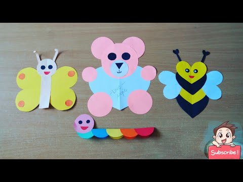 Easy Animal Paper Crafts For Kids|Circle and Heart Shape Animal|Fun Art ...