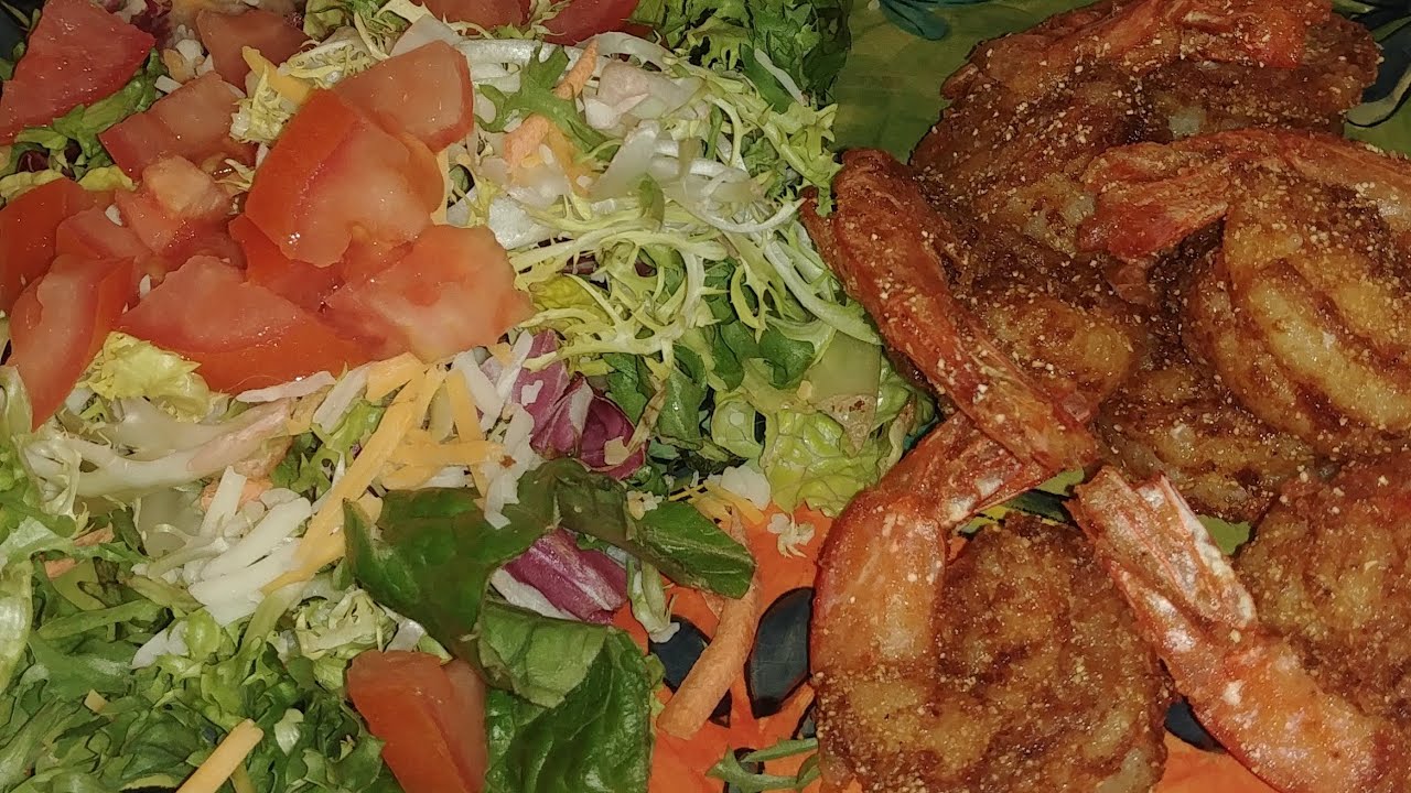 Spicy Fried Extra Large Shrimp!!! - YouTube